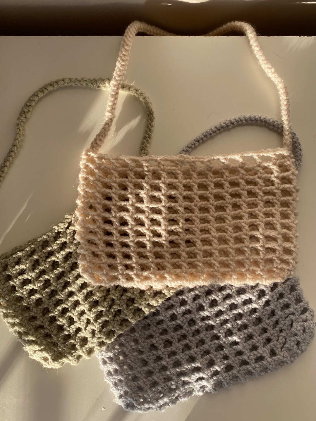 Handmade Mesh Crochet Shoulder Bag - Etsy