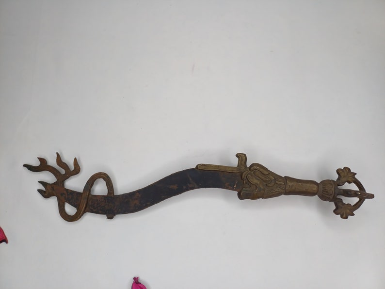 Antique Rare Buddhist Iron Manjushri Wisdom Fire Ceremonial Sword ...