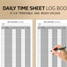 Daily Time Log Note, Daily Time Log Sheet, Work Day Schedule Printable ...