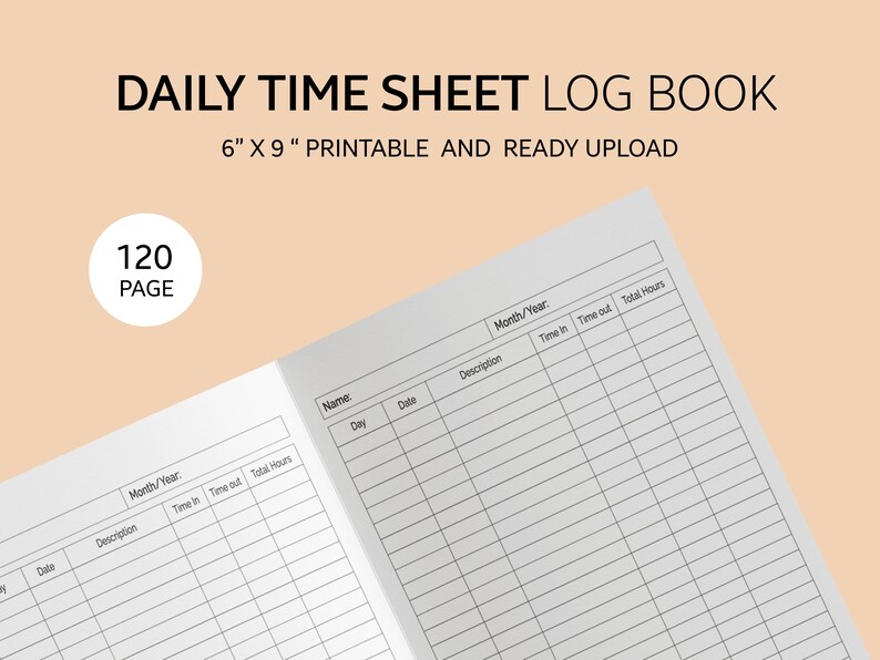 Daily Time Log Sheet, Daily Timecard Forms, Daily Time Schedule Card ...