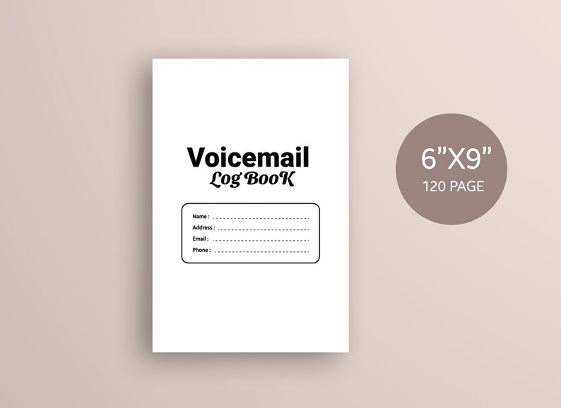 Voicemail Log Book, Voice Mail Journal, Voicemail Notebook, Printable ...
