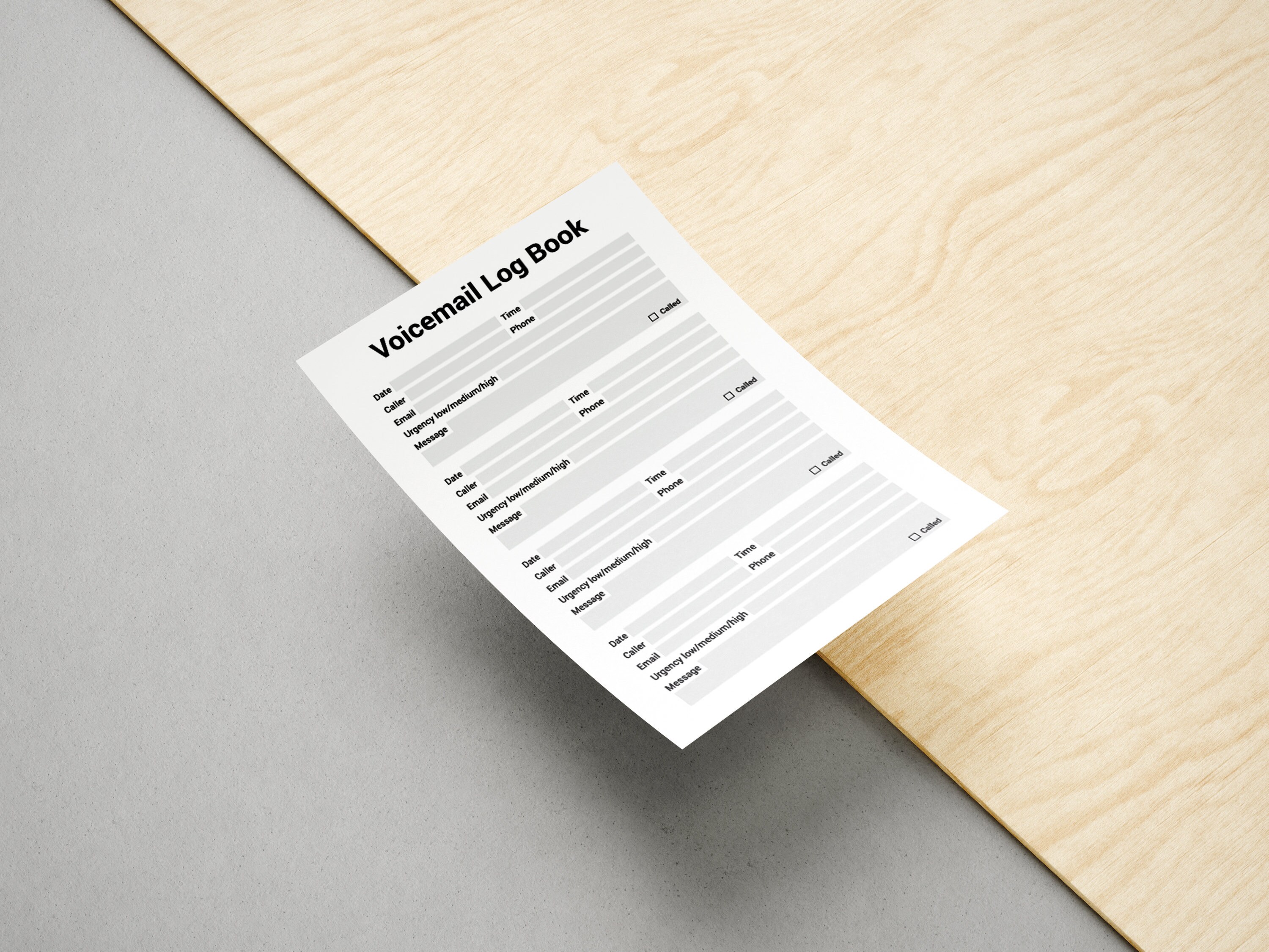 Voicemail Log Book, Phone Call Tracker, Voicemail Notebook, Printable ...