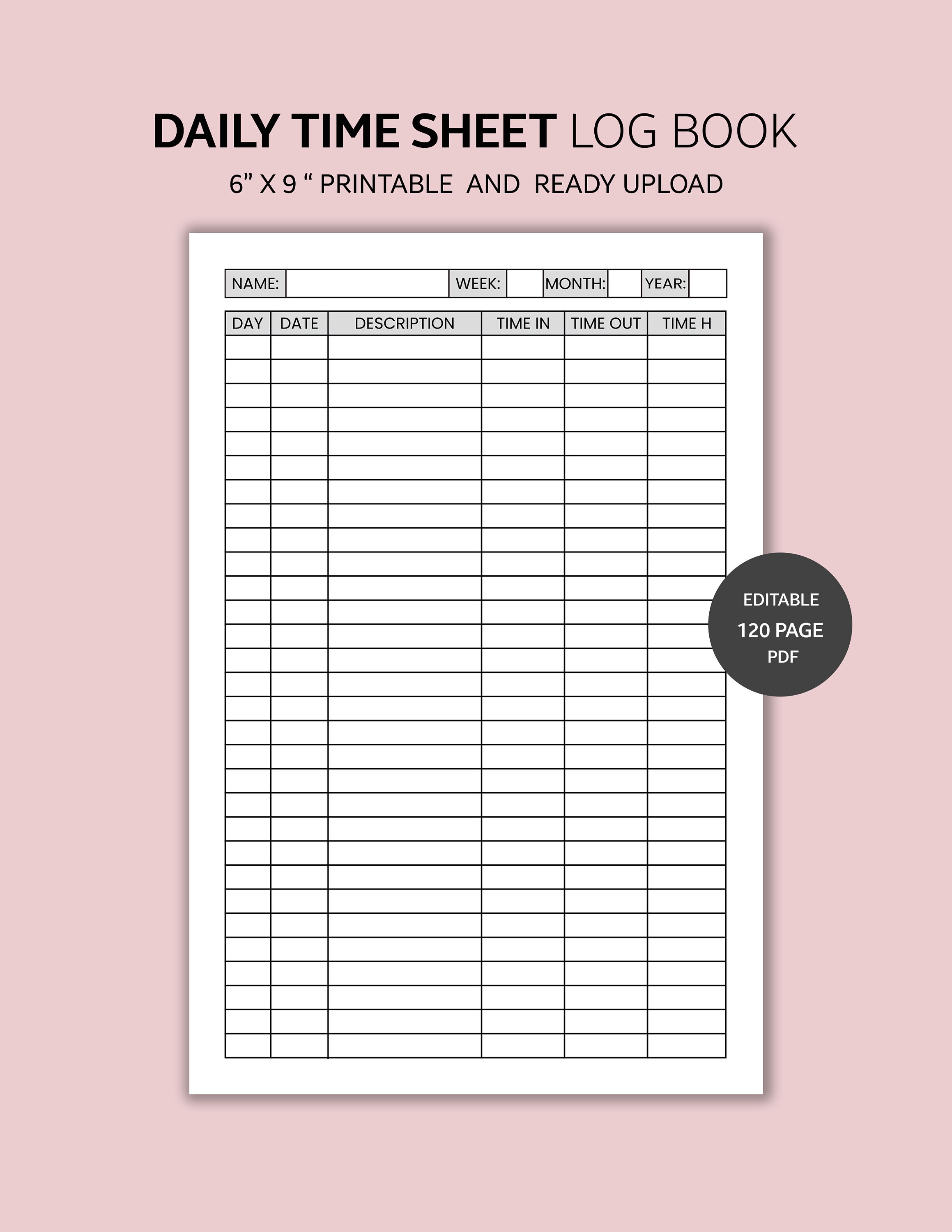 Daily Time Note Tracker , Daily Time Log Sheet, Daily Timecard Forms ...