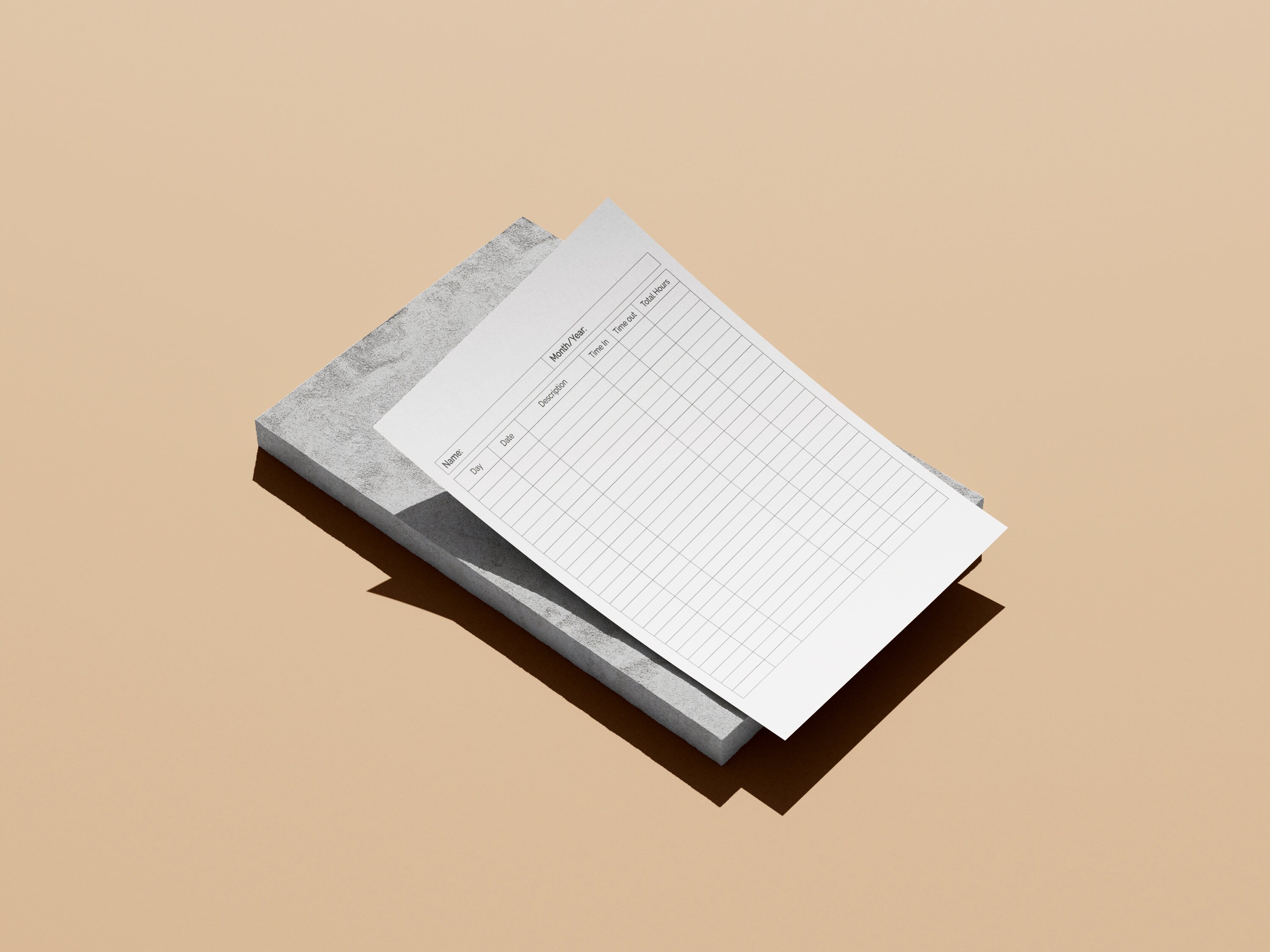 Daily Time Log Sheet, Daily Timecard Forms, Daily Time Schedule Card ...