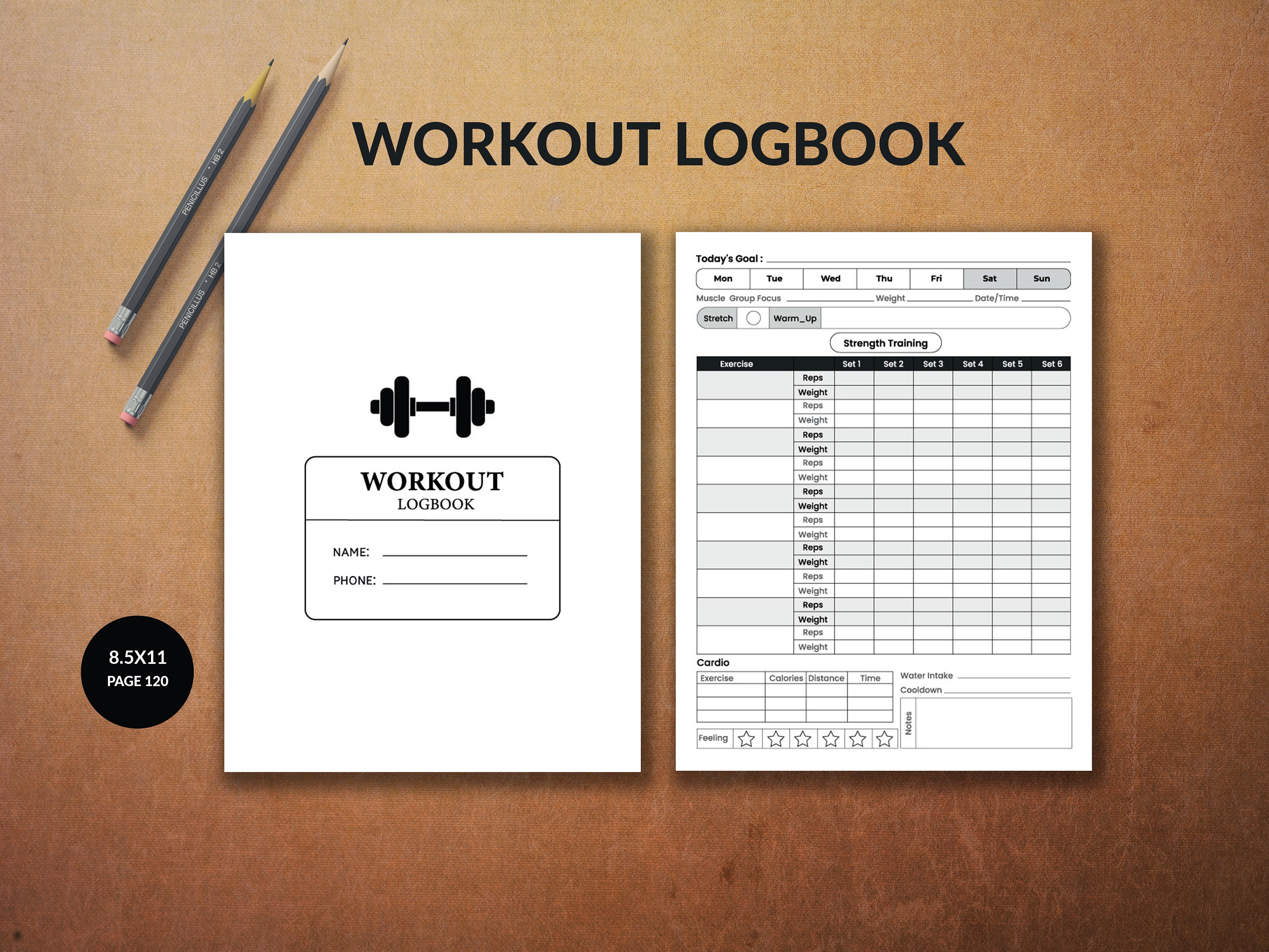 Workout Log Planner Printable, Fitness Journal ,daily Workout Log ...