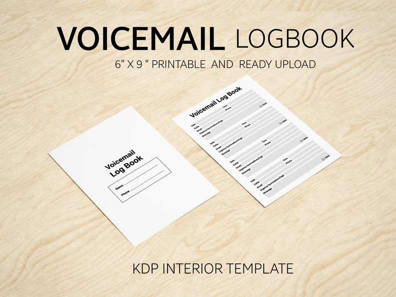 Voicemail Log Book, Phone Call Tracker, Voicemail Notebook, Printable ...