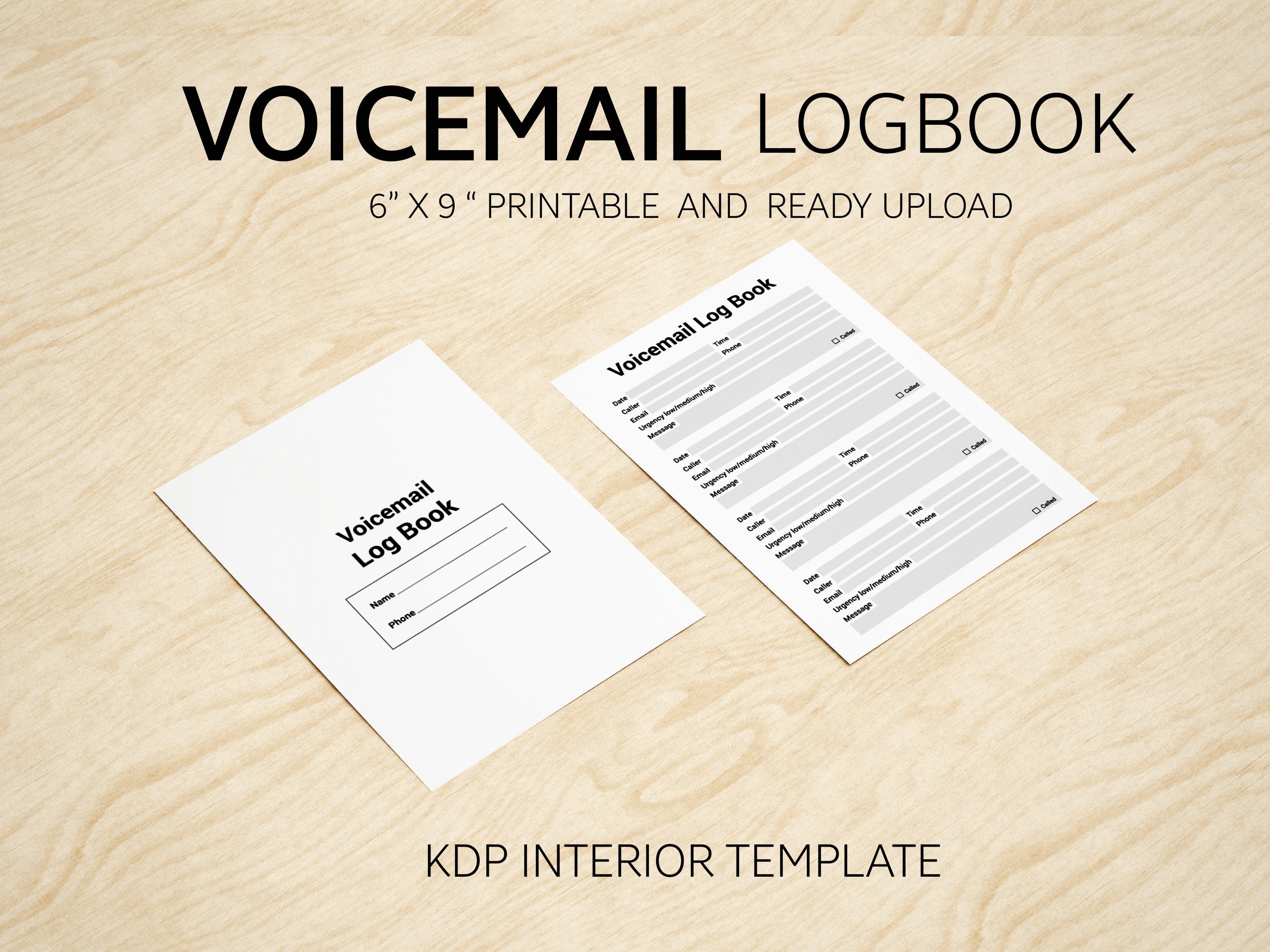 Voicemail Log Book, Phone Call Tracker, Voicemail Notebook, Printable ...