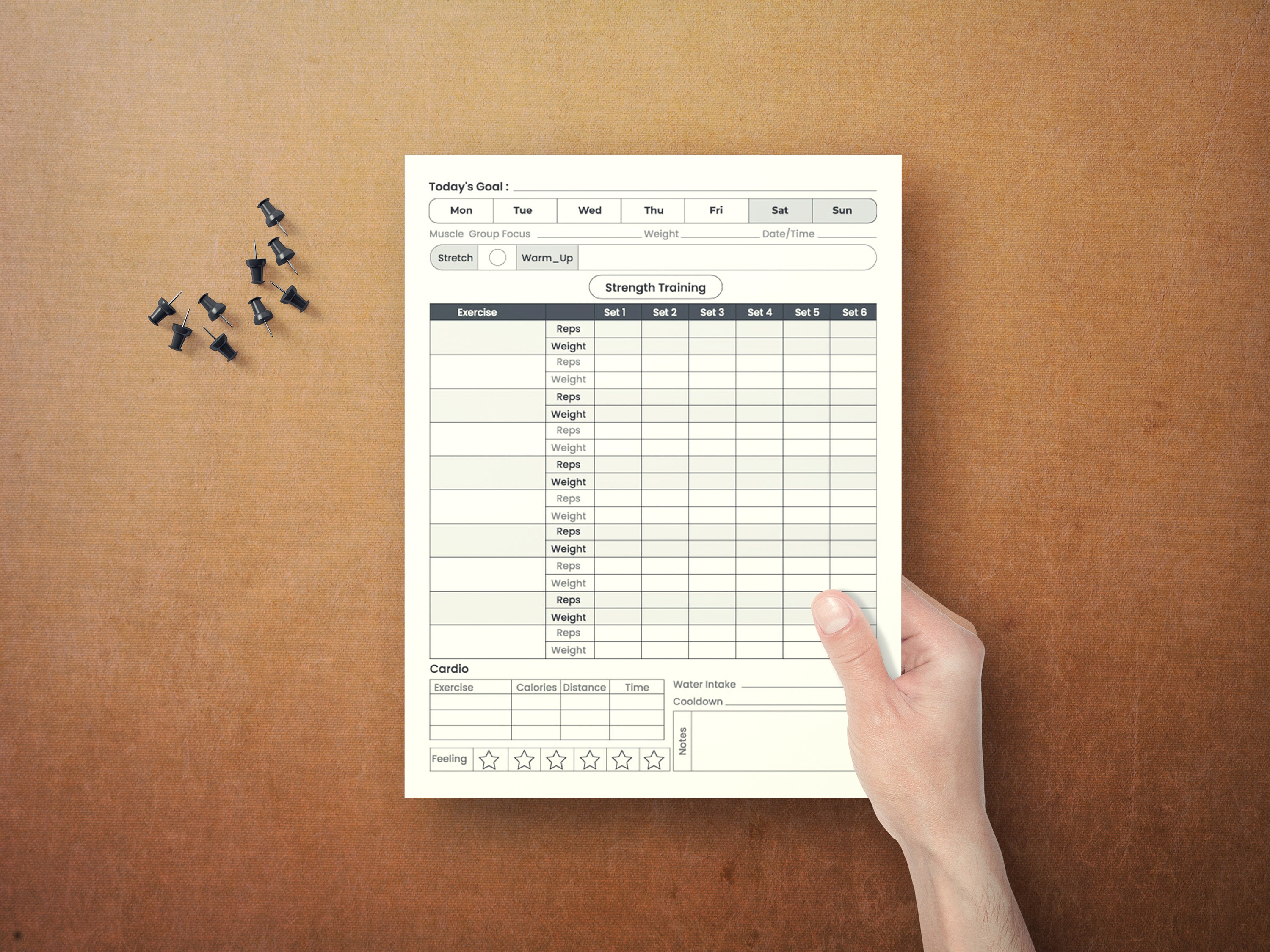 Workout Log Planner Printable, Fitness Journal ,daily Workout Log ...