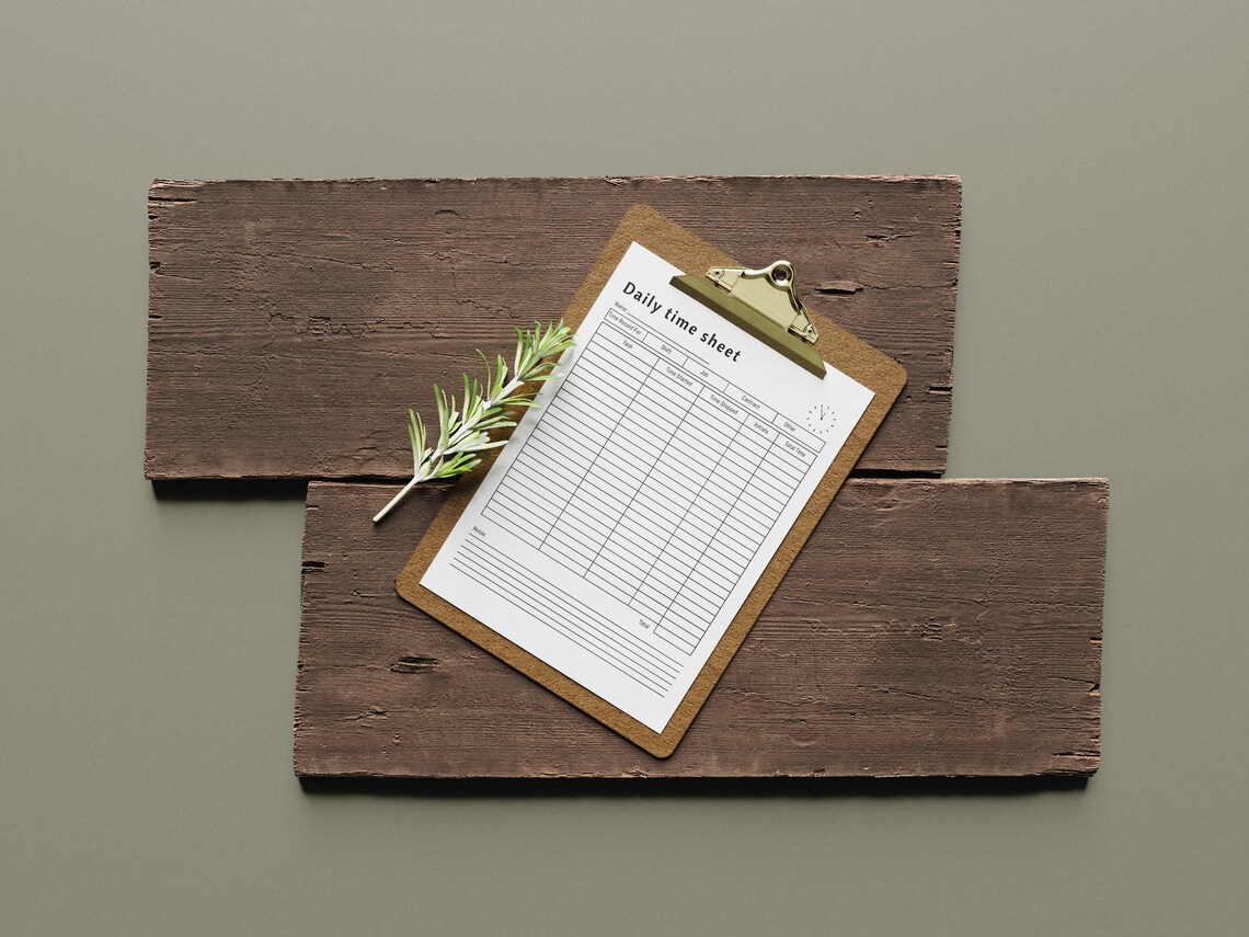 Daily Time Sheet, Daily Time Log, 24 Hour Daily Planner Printable ...