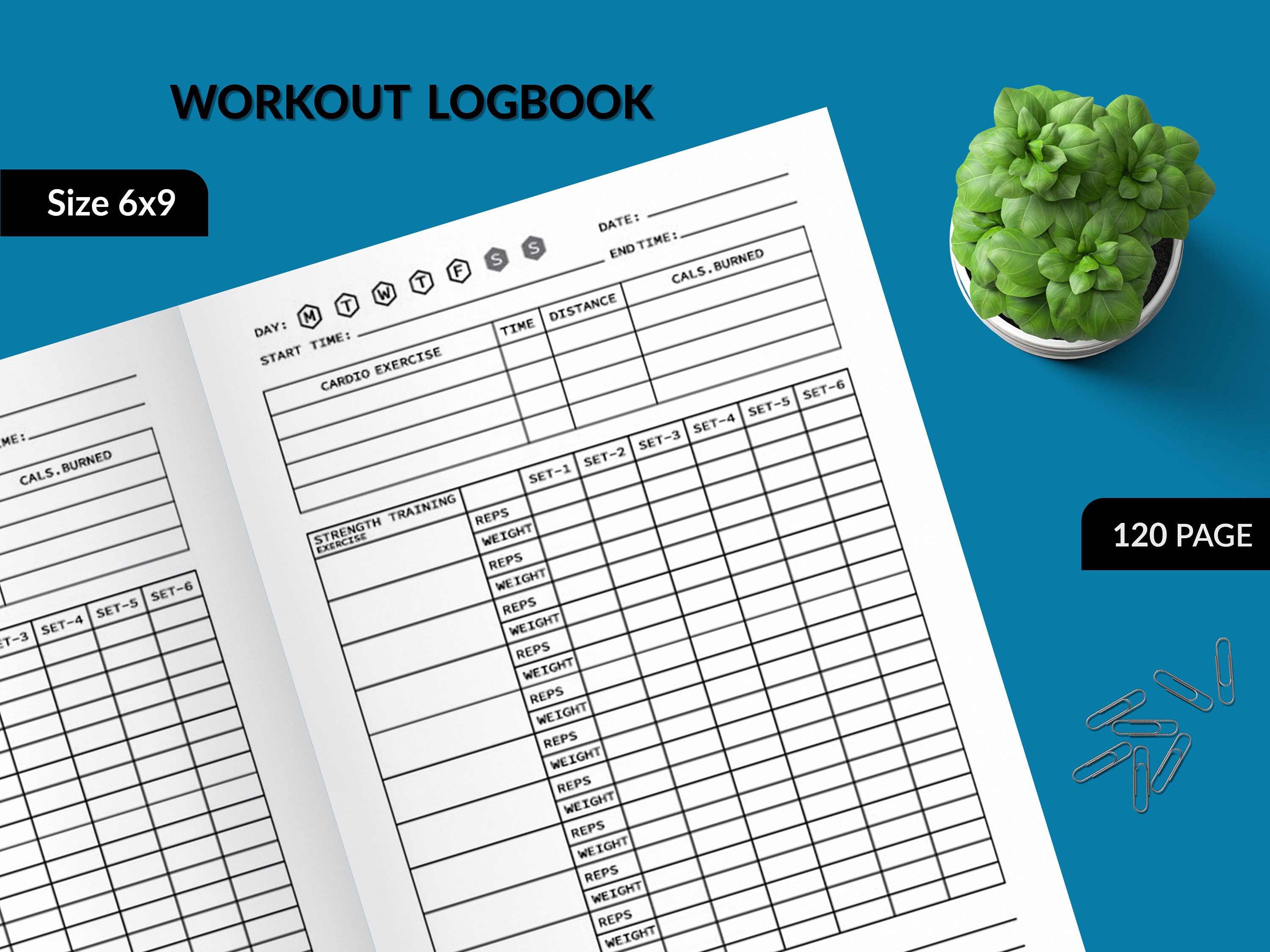 Workout Log Planner Printable ,KDP Interior Workout Log Book, Workout ...