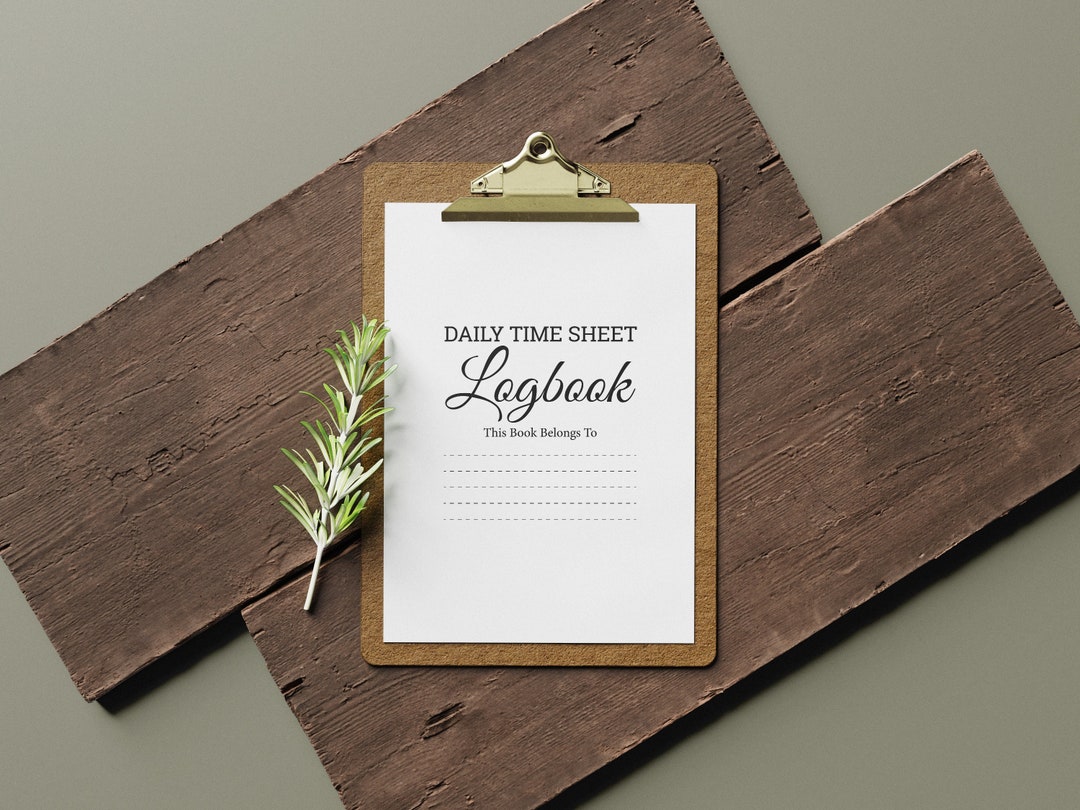 Daily Time Log Planner, Daily Time Log Sheet, Work Day Schedule ...