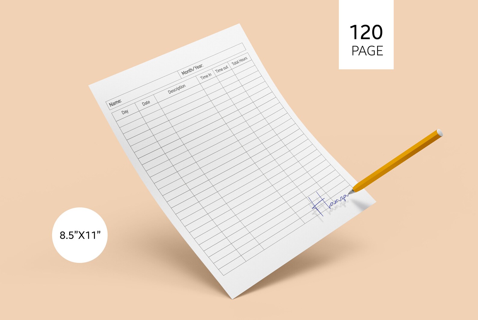 Daily Time Log Sheet, Daily Timecard Forms, Daily Time Schedule Card ...