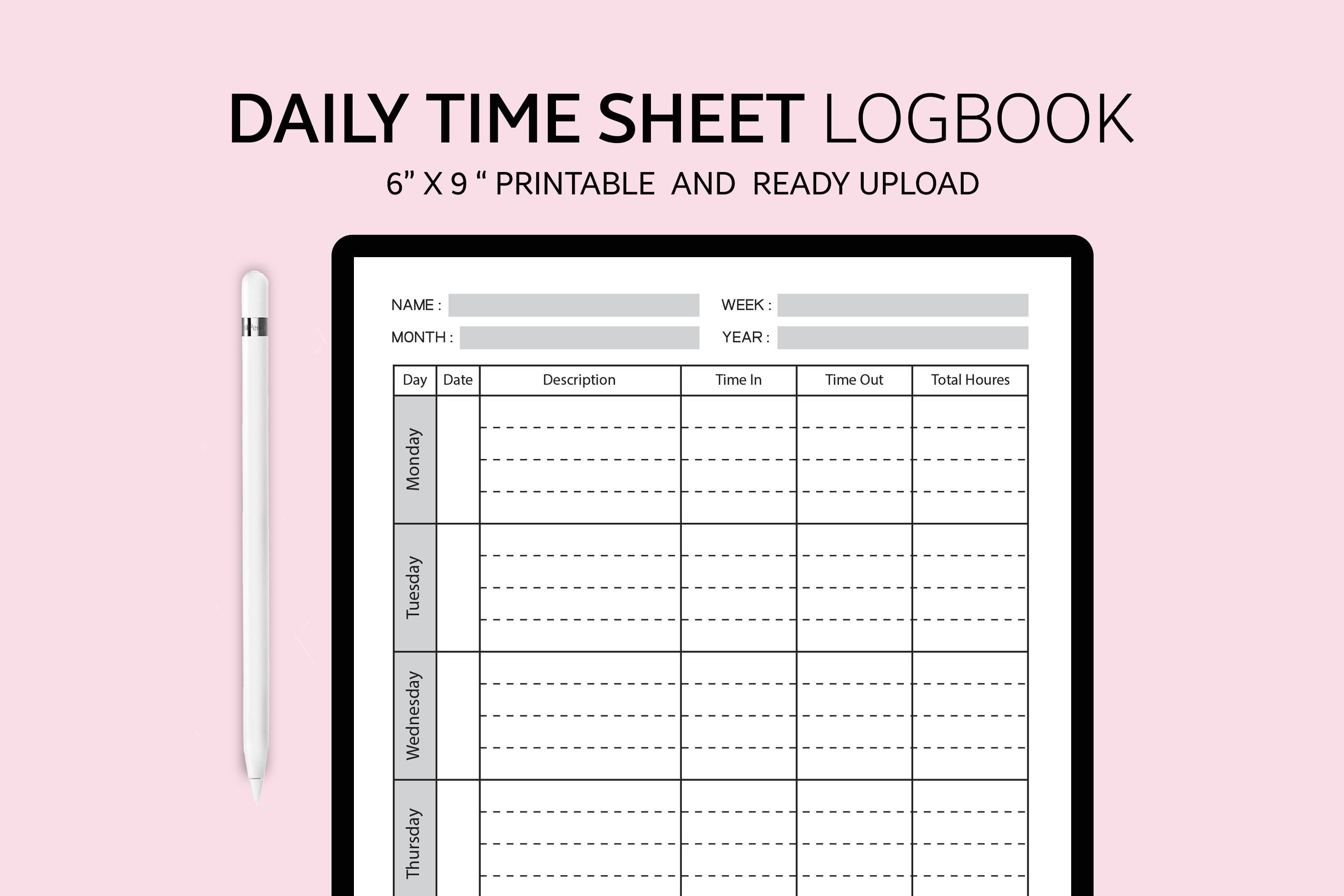 Daily Time Log Template