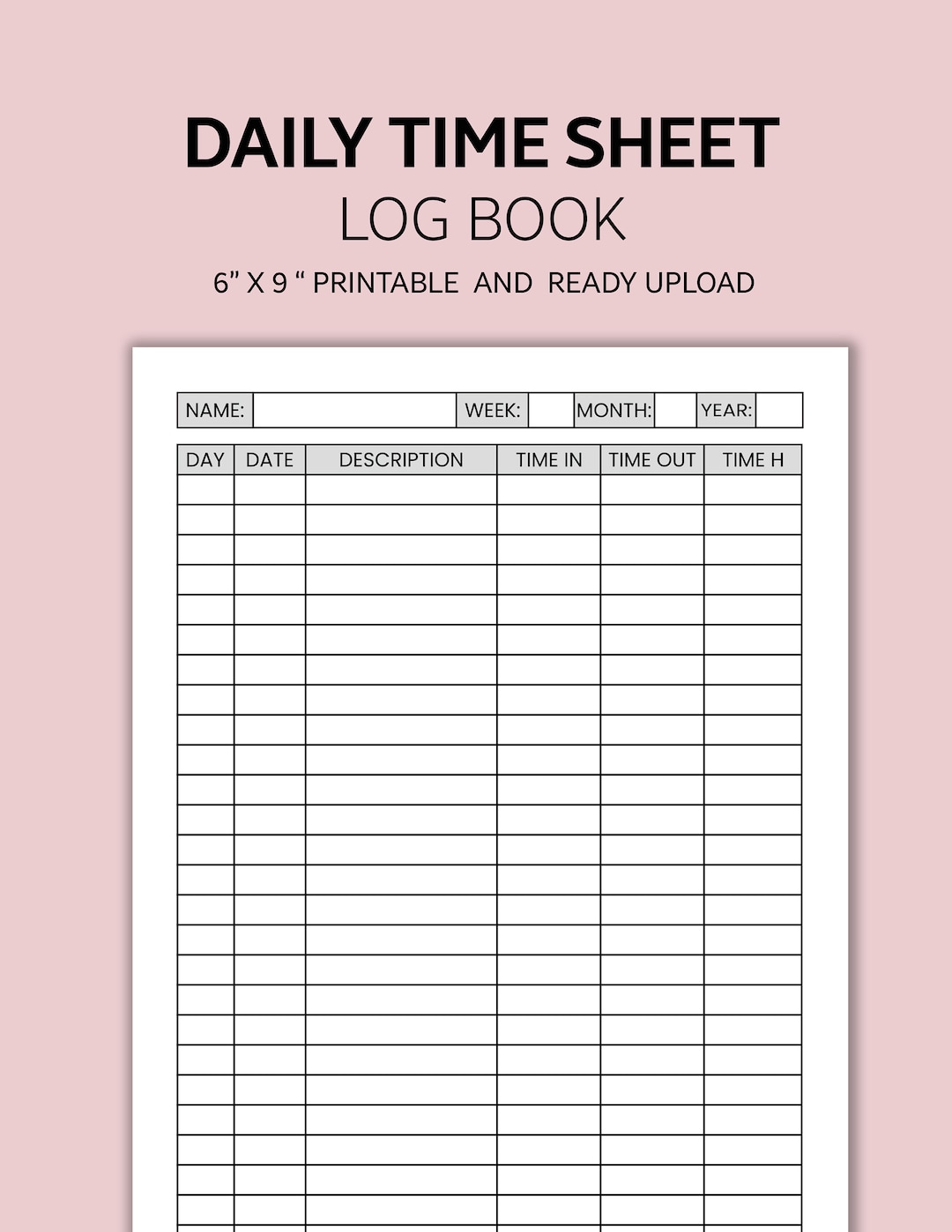 Daily Time Note Tracker , Daily Time Log Sheet, Daily Timecard Forms ...