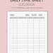 Daily Time Note Tracker , Daily Time Log Sheet, Daily Timecard Forms ...