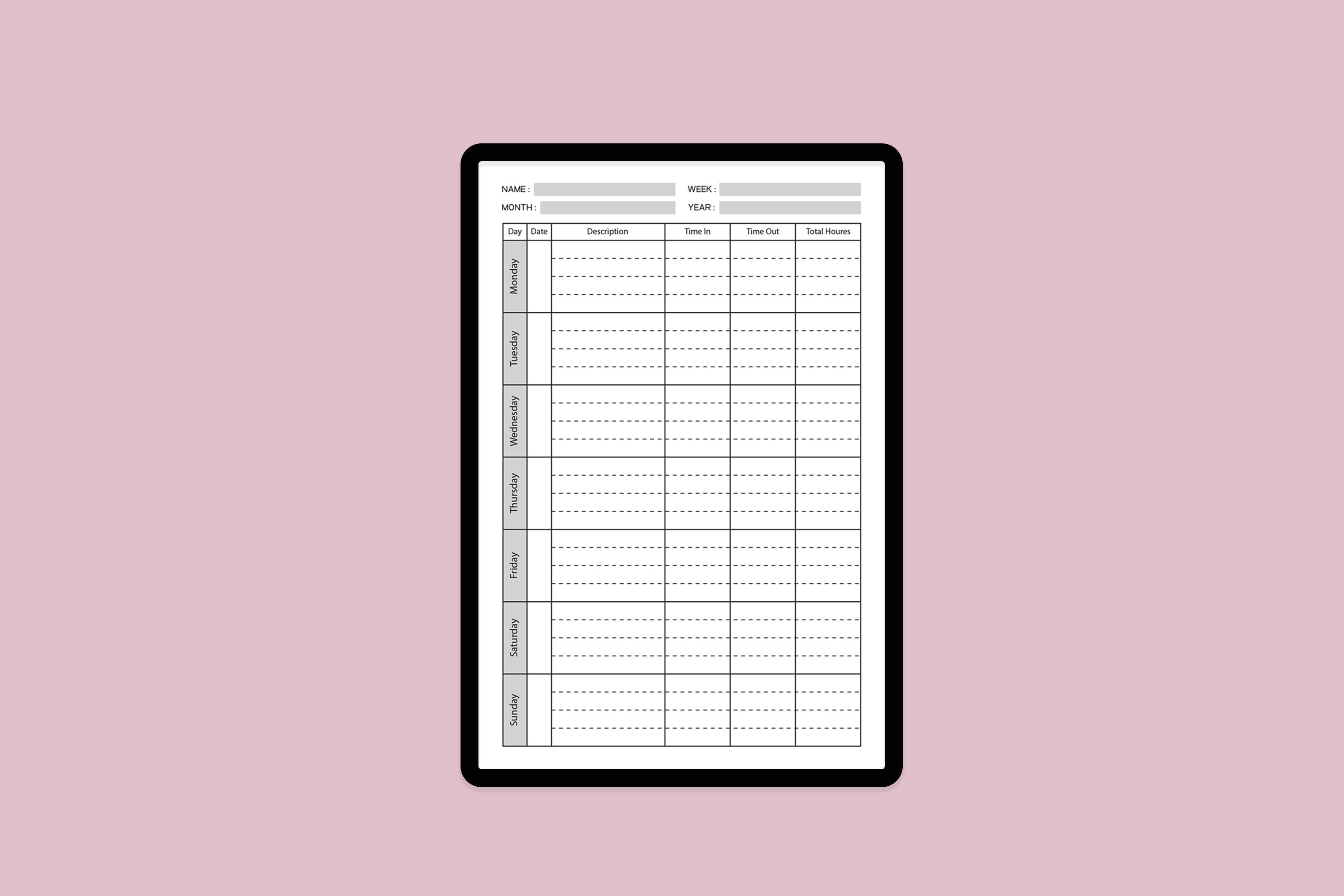 Daily Time Sheet Log, Daily Time Note , Time Tracker Book, Time Log ...