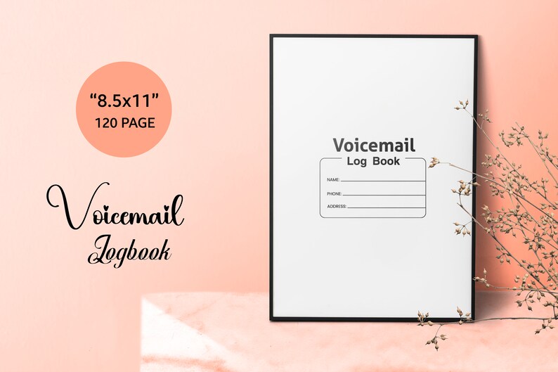 Voicemail Log Book, Voice Mail Journal, Voicemail Notebook, Printable ...
