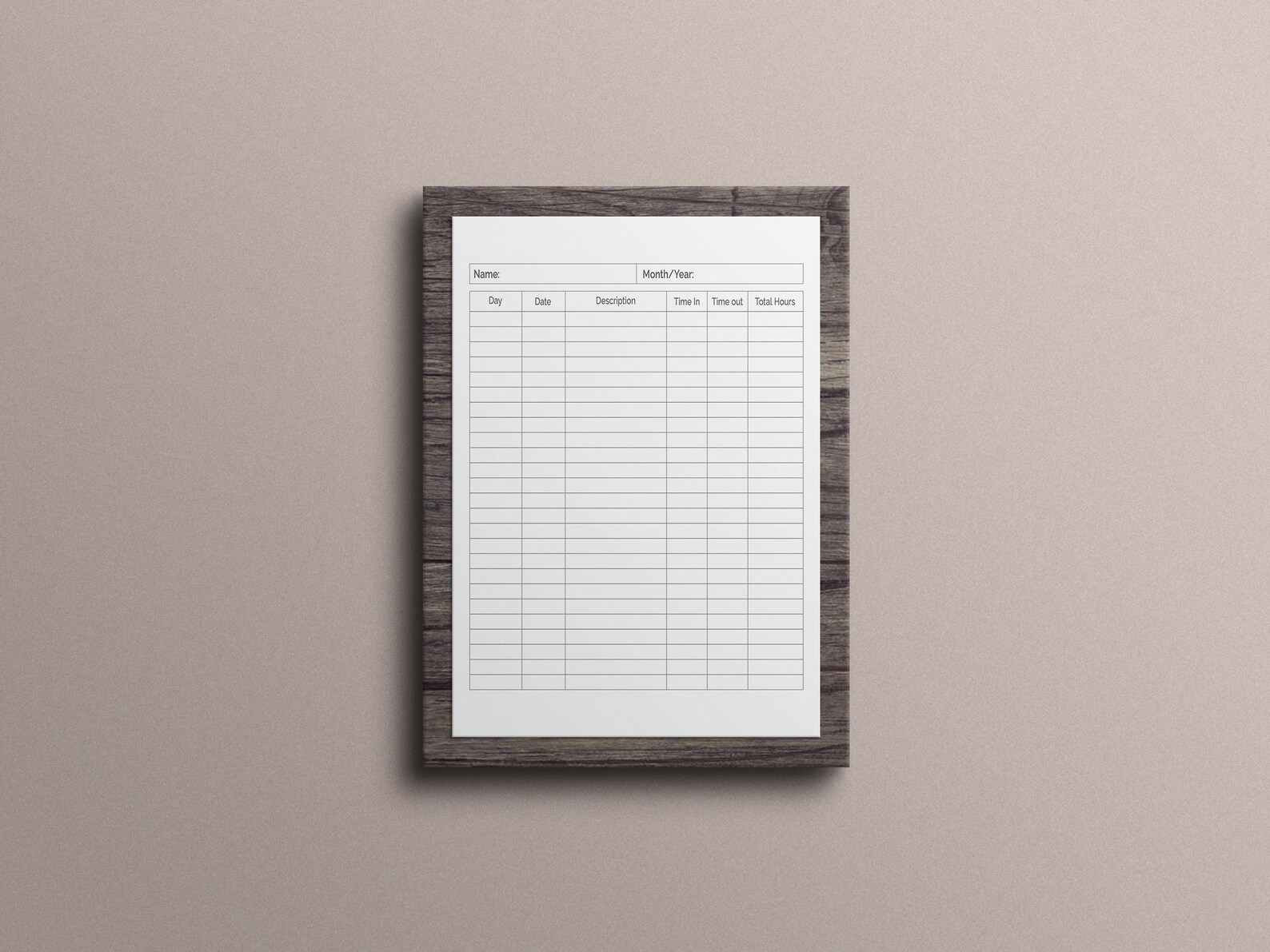 Daily Time Log Sheet, Daily Timecard Forms, Daily Time Schedule Card ...