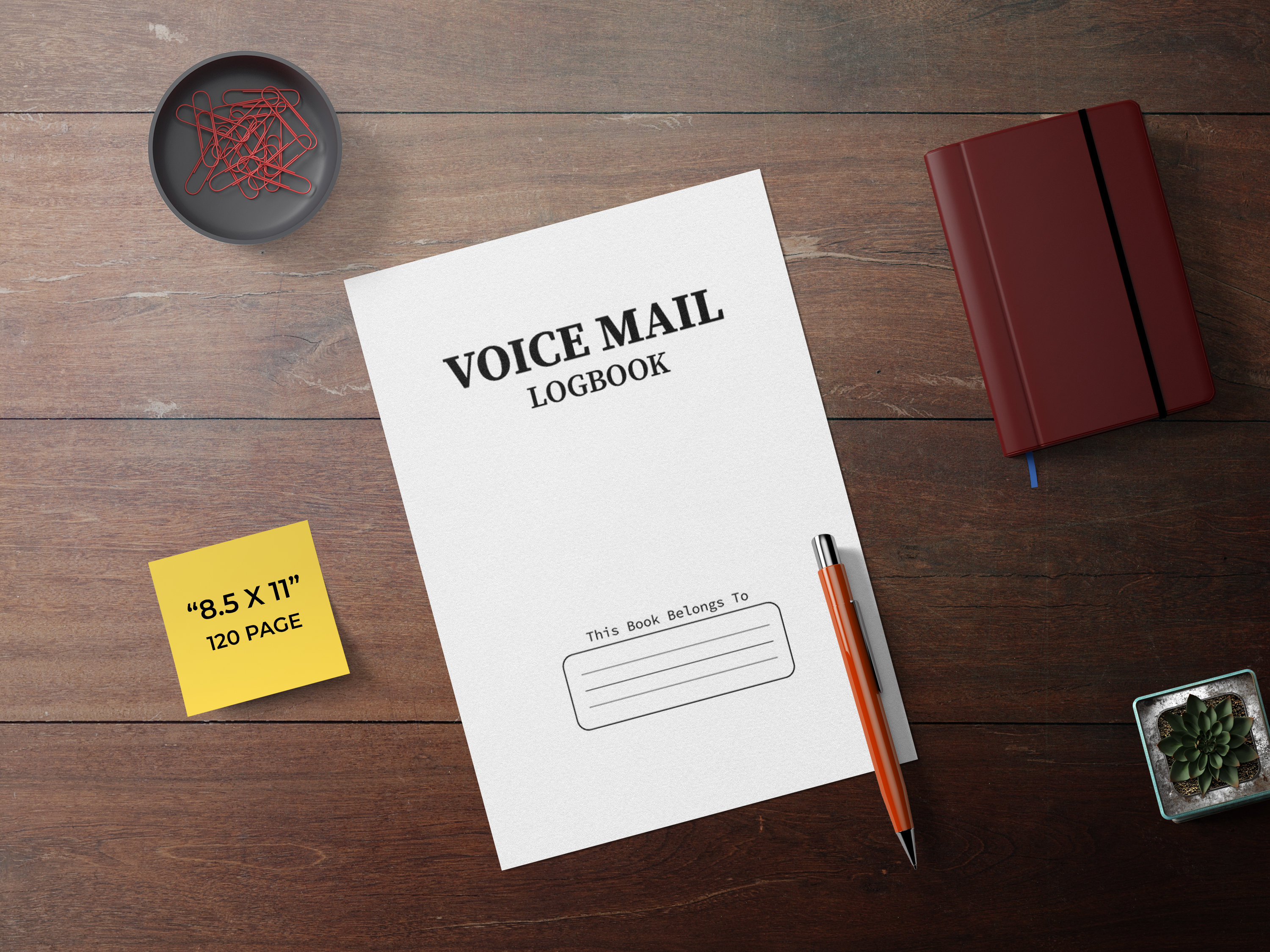 Voicemail Log Book, Voice Mail Journal, Voicemail Notebook, Printable ...
