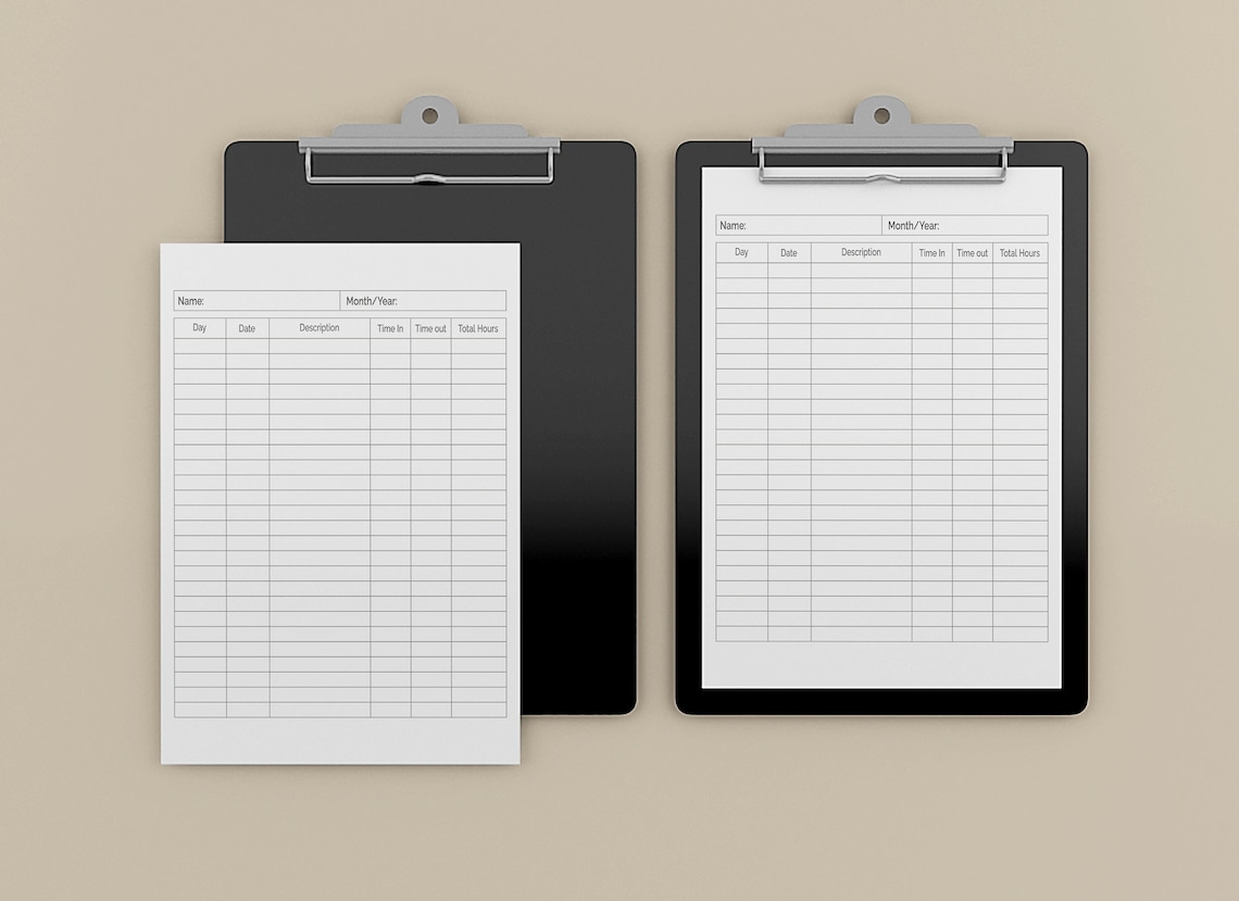 Daily Time Log Sheet, Daily Timecard Forms, Daily Time Schedule Card ...