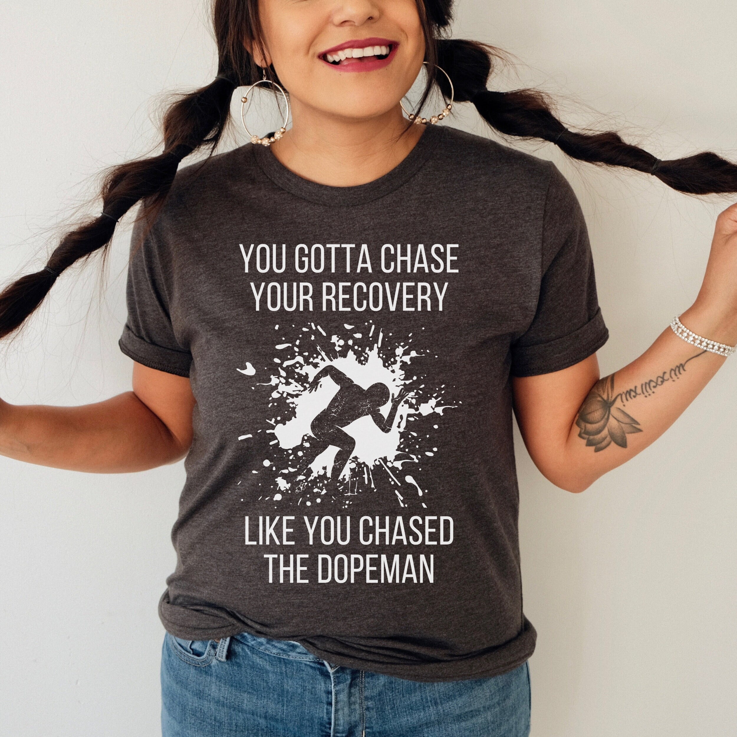 NA Chase Your Recovery T-shirt Short Sleeve Tee for Addiction Recovery ...