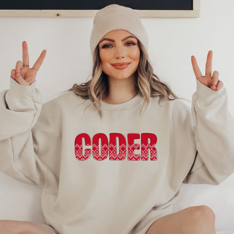 Female Coder Christmas Sweatshirt Girl Software Engineer Holiday Sweater Computer Science