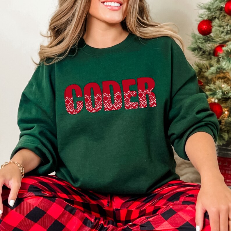 Female Coder Christmas Sweatshirt Girl Software Engineer Holiday Sweater Computer Science