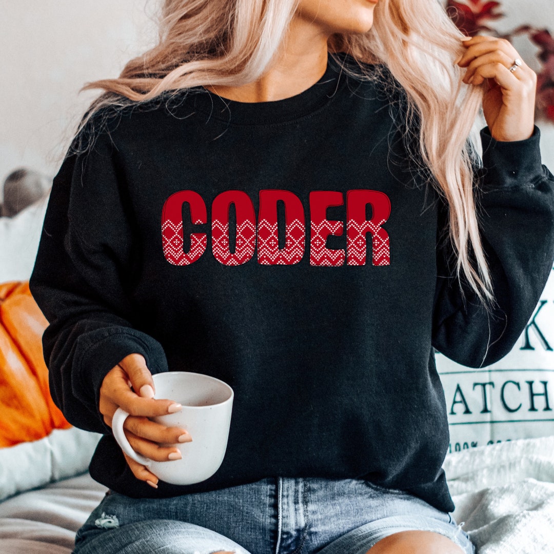 Female Coder Christmas Sweatshirt, Girl Software Engineer Holiday ...