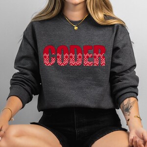 Female Coder Christmas Sweatshirt, Girl Software Engineer Holiday Sweater, Computer Science ...