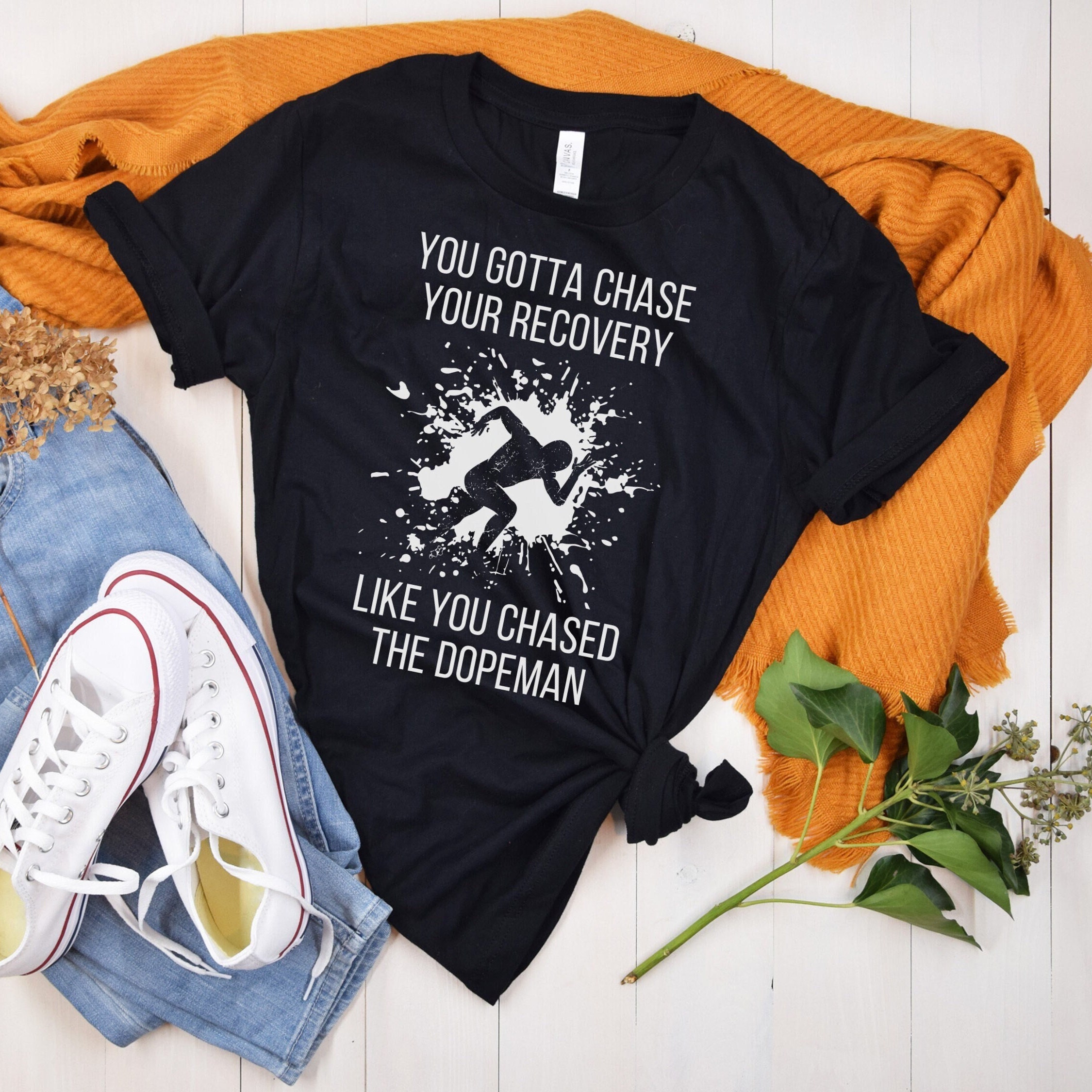 NA Chase Your Recovery T-shirt Short Sleeve Tee for Addiction Recovery ...