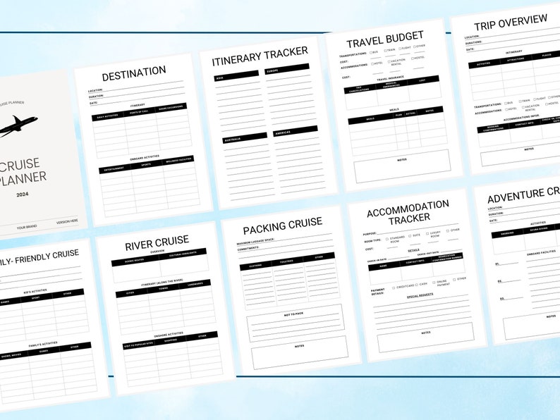 Cruise Printable Editable Bundle Travel Vacation Planner - Cruise ...
