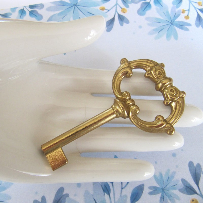 Brass Skeleton Key - Etsy