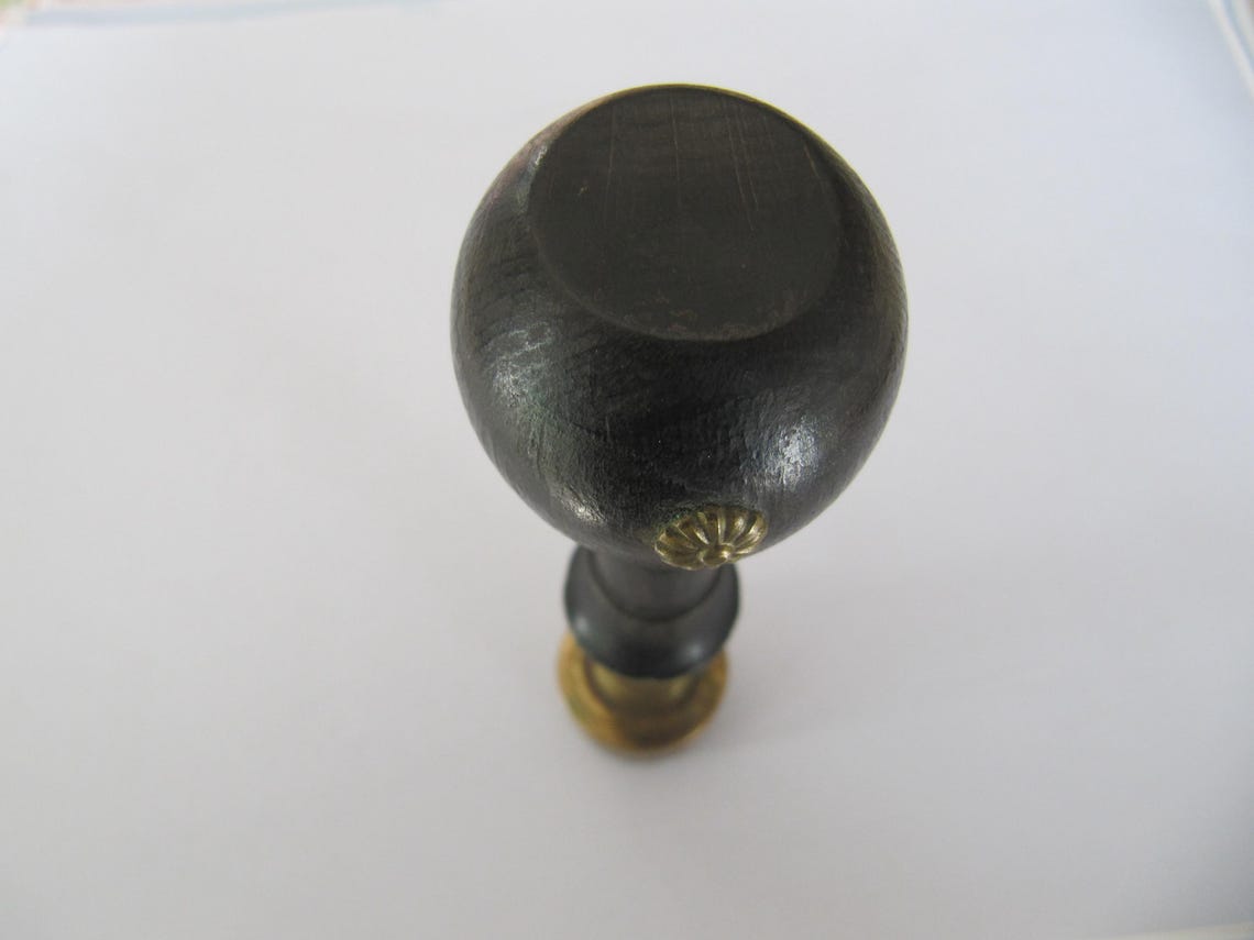 Antique 1893 Wood Wax Seal Stamp With Bronze Base Made in France Late ...