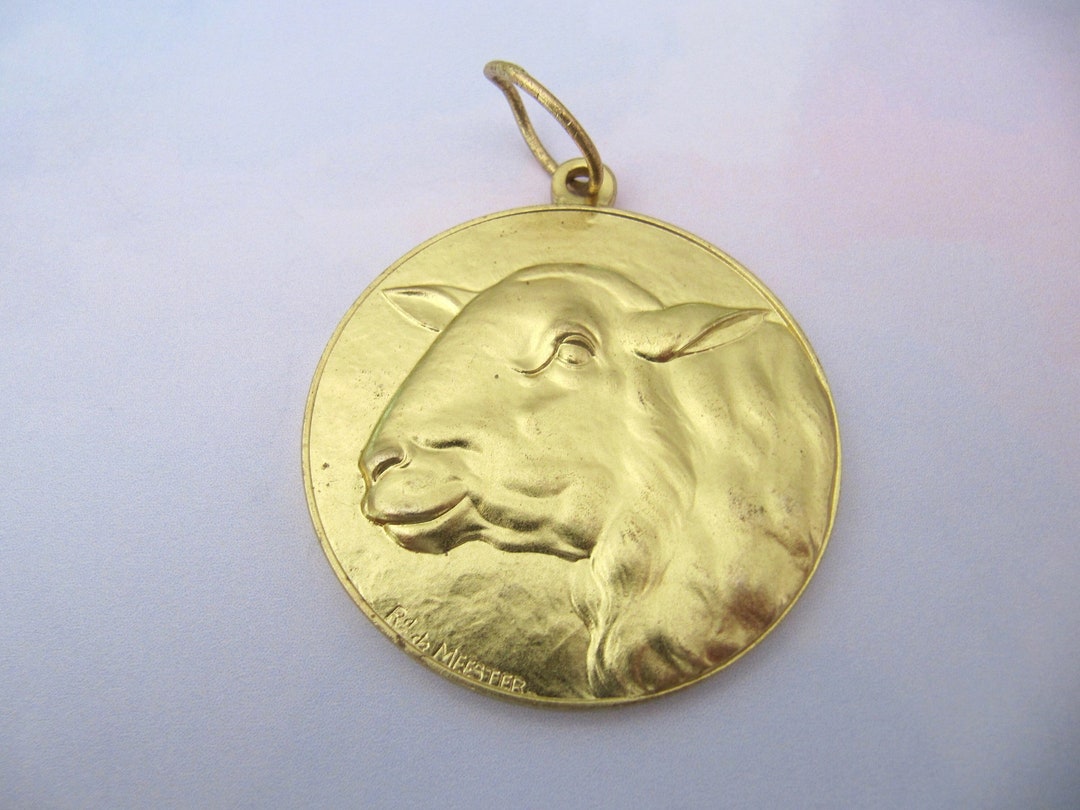 Vintage SHEEP Belgian Flemish Art Medal Agriculture Award - Etsy