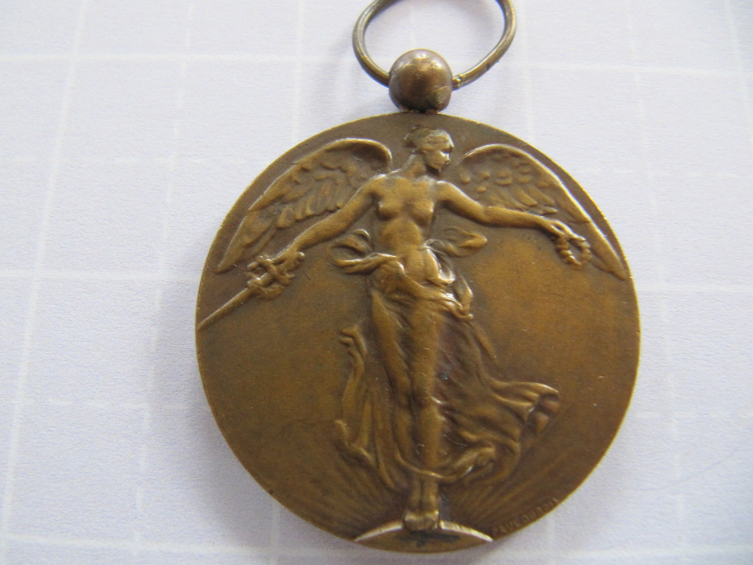 Belgian Victory Goddess Angel Art Medal, Antique WWI Allied Nations ...