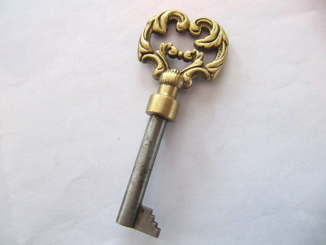 Fancy Vintage Brass Skeleton Key Ornate French Style, Made for Armoires ...