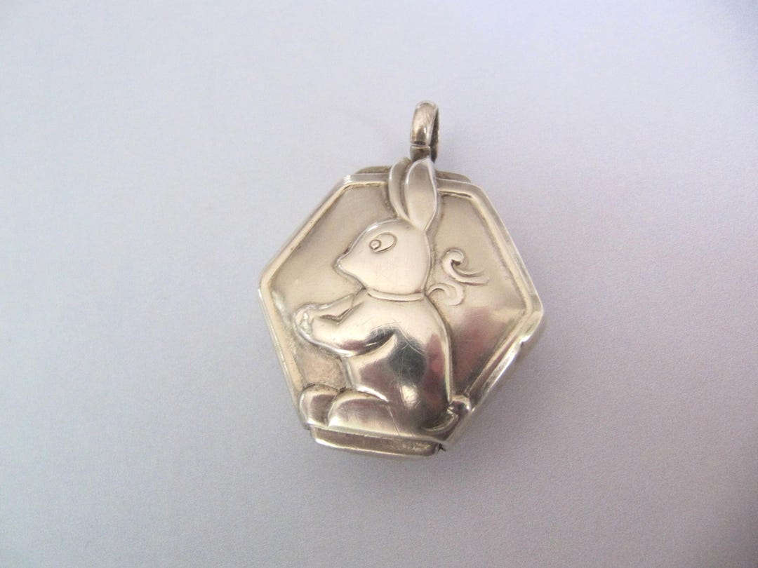 French Baby Rattle Rabbit Long Earred Bunny Antique Tinkling Bell ...