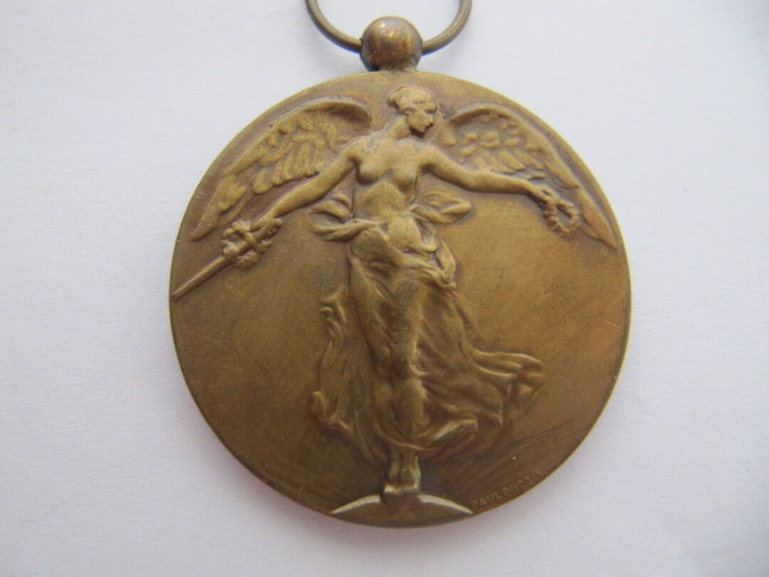 Belgian Art Medal Victory Angel Goddess, Antique WWI Allied Nations ...