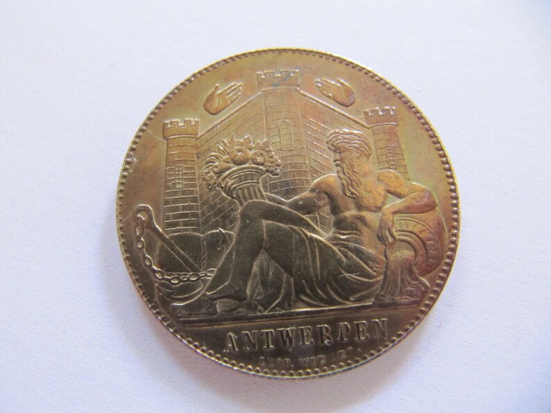 Antique Token 1885 Antwerp Belgium Bronze Medallion - Etsy