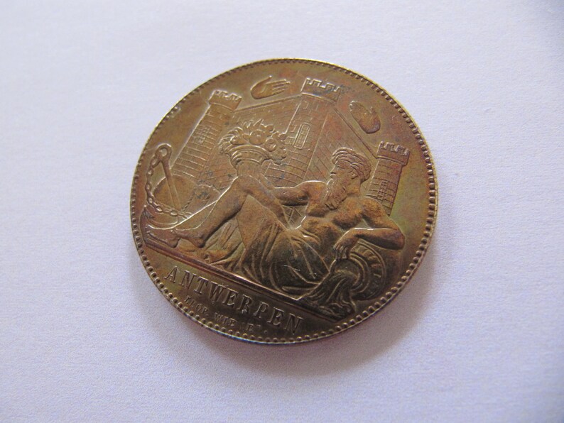 Antique Token 1885 Antwerp Belgium Bronze Medallion - Etsy