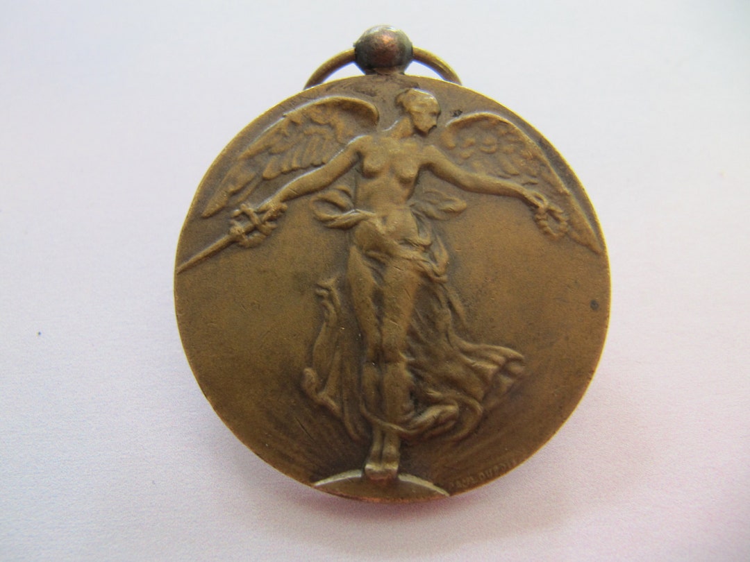 Belgian Victory Goddess Angel Art Medal, Antique WWI Allied Nations ...