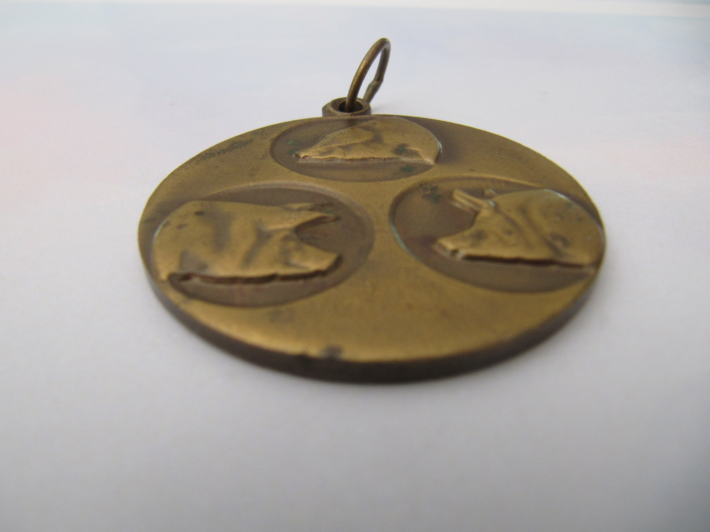 Vintage Three PIGS Agricultural Medallion Pendant, Belgian Art Medal ...