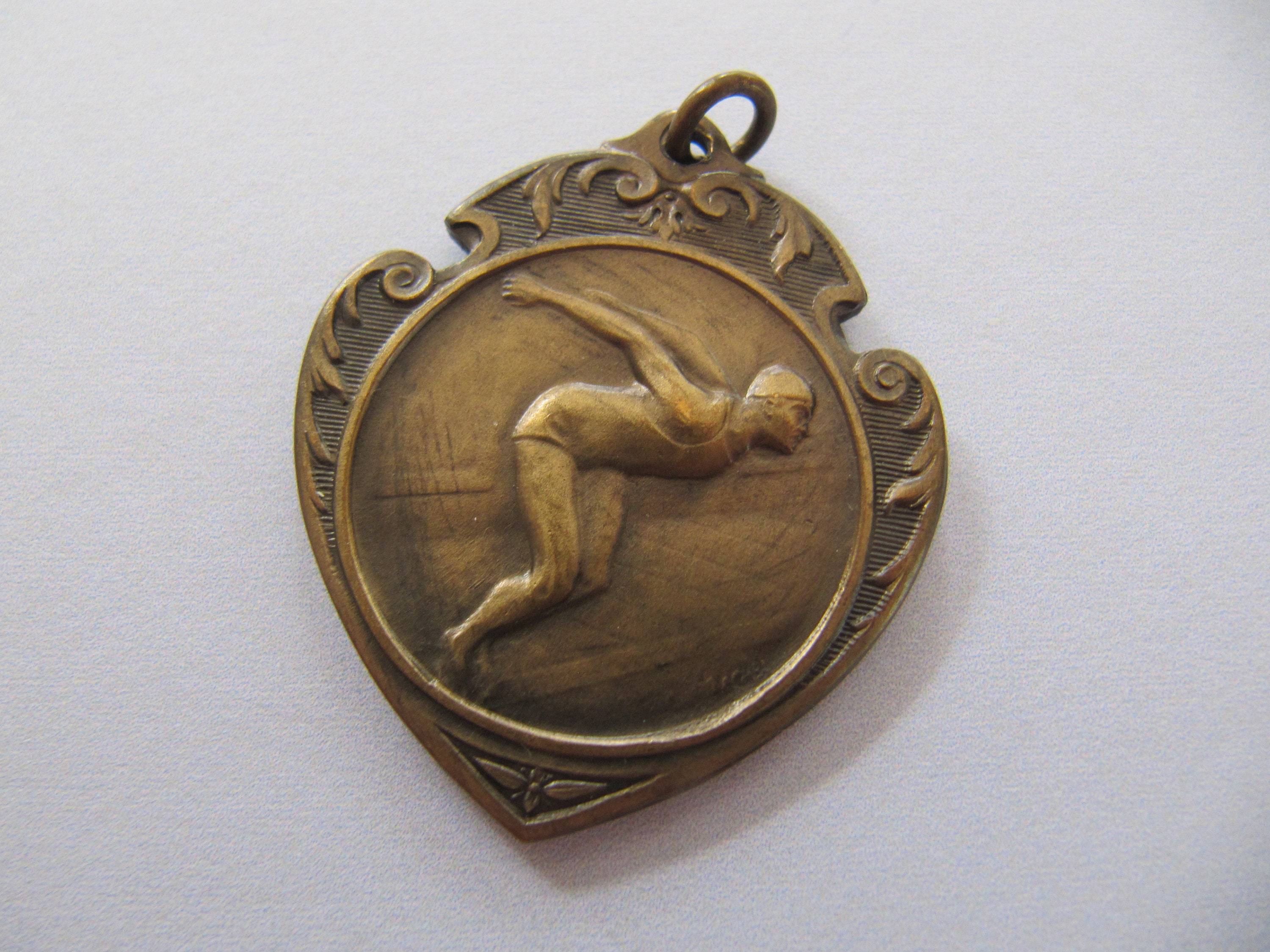 Vintage Swimmer Swimming French Art Medal, 1942 Sports Award ...