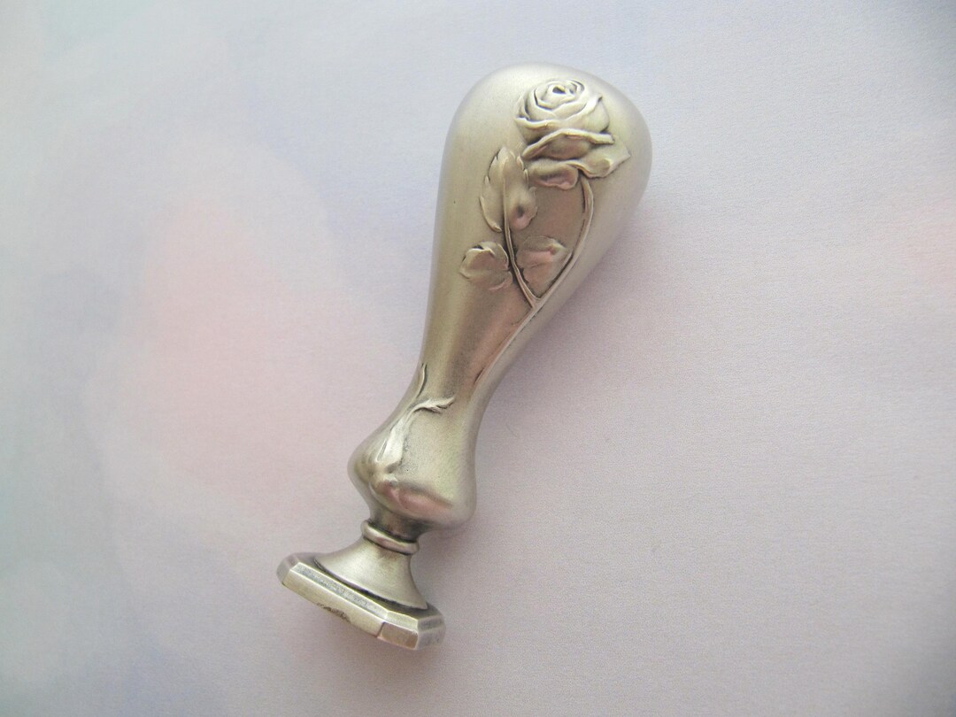 French Wax Seal Stamp ROSES Charles Murat, Solid Silver Antique to ...