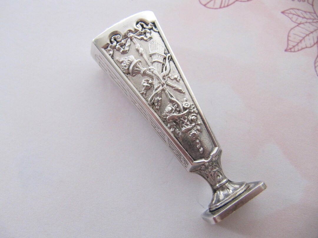 Wax Seal Stamp French Empire Pattern, Design of Torches Ribbons Flower ...