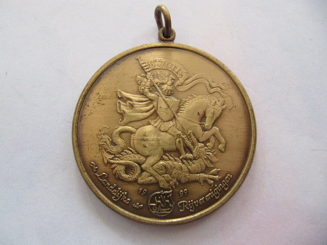Saint George and the Dragon Vintage Art Medal Pendant, 1999 Aged ...