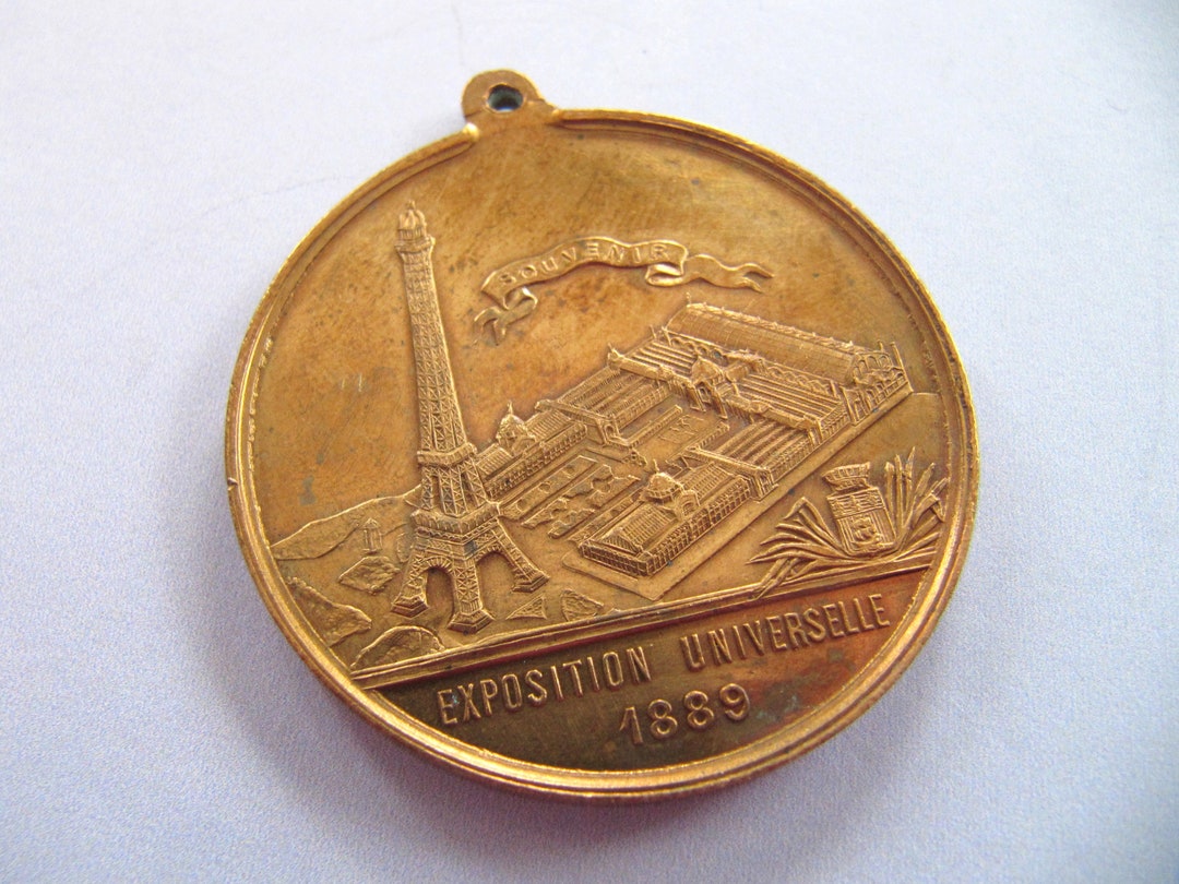 Antique Bronze French Medallion Medal Paris France 1889 World's Faire ...