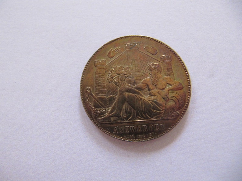 Antique Token 1885 Antwerp Belgium Bronze Medallion - Etsy