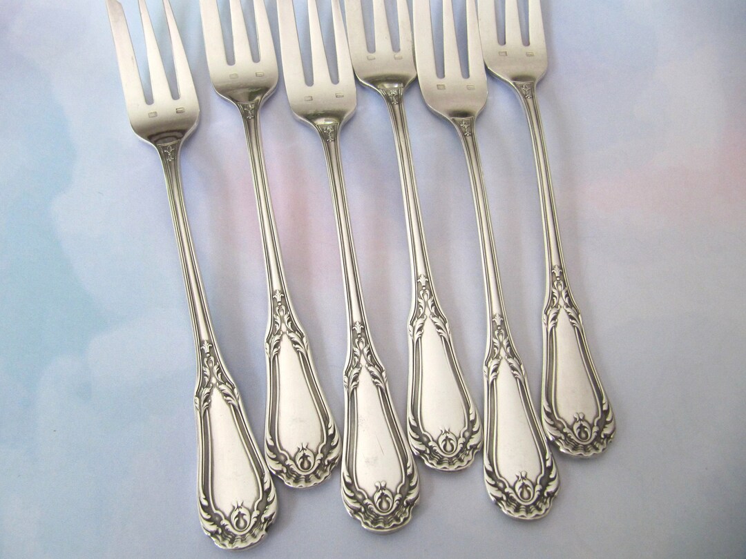 French Cake Dessert Pie Forks Vintage, Set of 6 Setting for Six Floral ...