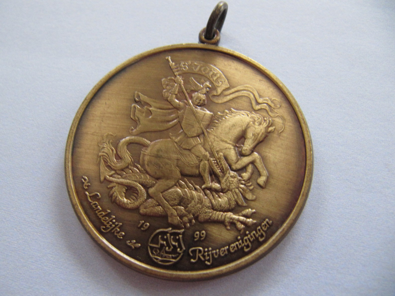 Saint George and the Dragon Vintage Medallion Pendant, 1999 Aged ...
